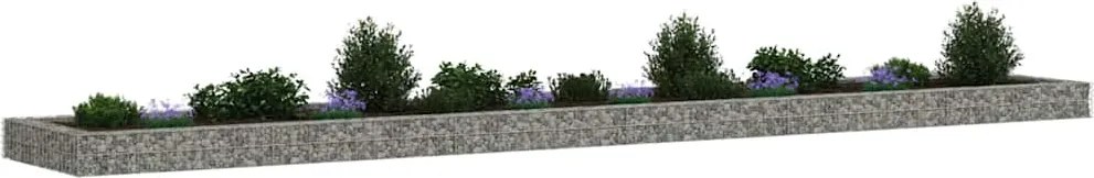 Gabionový vyvýšený záhon pozinkovaná ocel 600 x 100 x 20 cm 151316