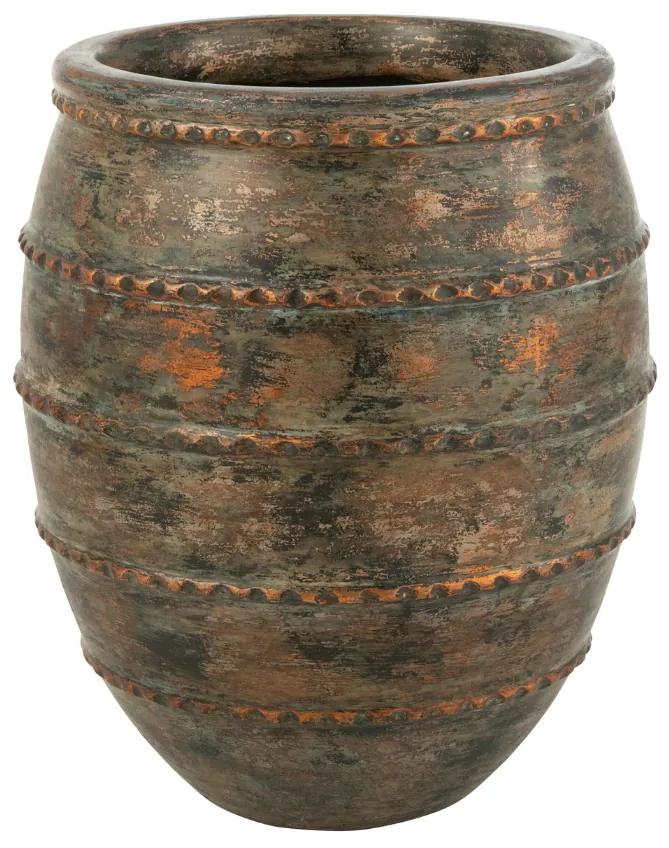 Hnědá keramická váza J-line Gavis 70 cm