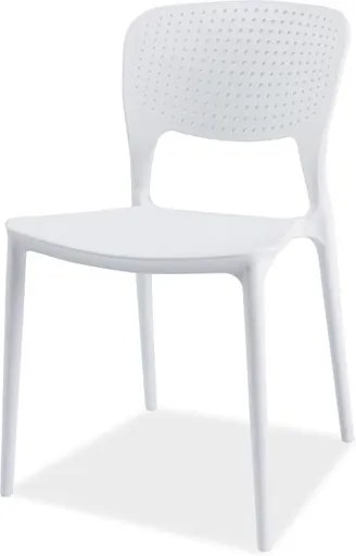 Jídelní plastová židle v bílé barvě KN629