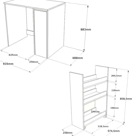 Skříňka na pračku s úložným prostorem 88,3x93,5 cm bílá/ořech