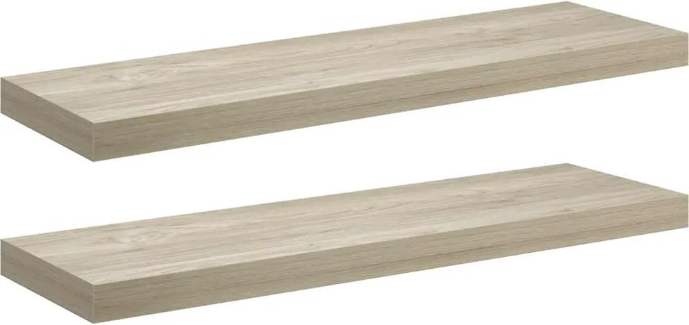 Plovoucí nástěnné police 2 ks dub 80 x 23,5 x 3,8 cm MDF 323878