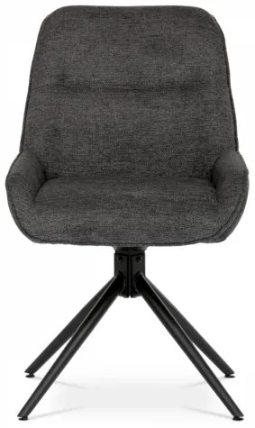 Jídelní konferenční židle tmavě šedá černé kovové nohy otočný mechanismus HC-535 GREY2