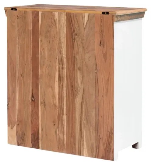 furniture-nabytek.cz - Masivní 2-dveřová komoda Perano z recyklovaného tvrdého dřeva, lakovaná, bílá/barevná – 90×42×95 cm