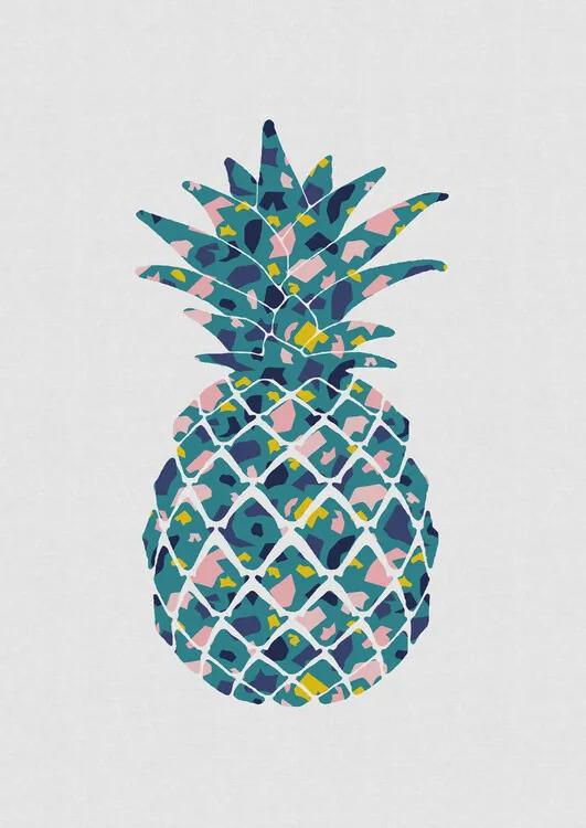 Ilustrace Teal Pineapple, Orara Studio, (30 x 40 cm)