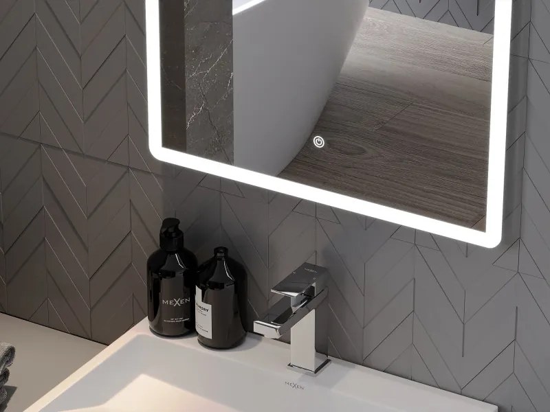 Mexen Navia, LED koupelnové zrcadlo s podsvícením 120 x 80 cm, 6000K, ochrana proti zamlžování, 9803-120-080-611-00