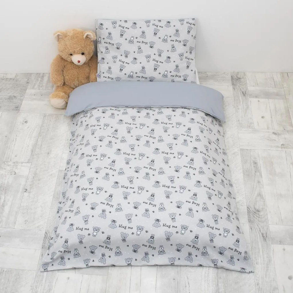 ESITO Dětské povlečení Teddy bears z Jersey 100 x 135 cm Růžová