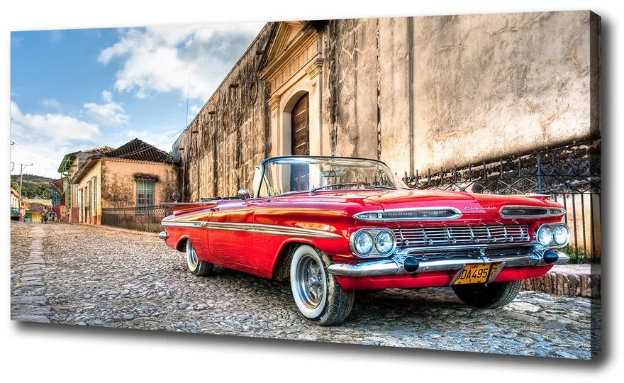 Wallmuralia Foto obraz tištěný na plátně Červený Chevrolet 100x50 cm