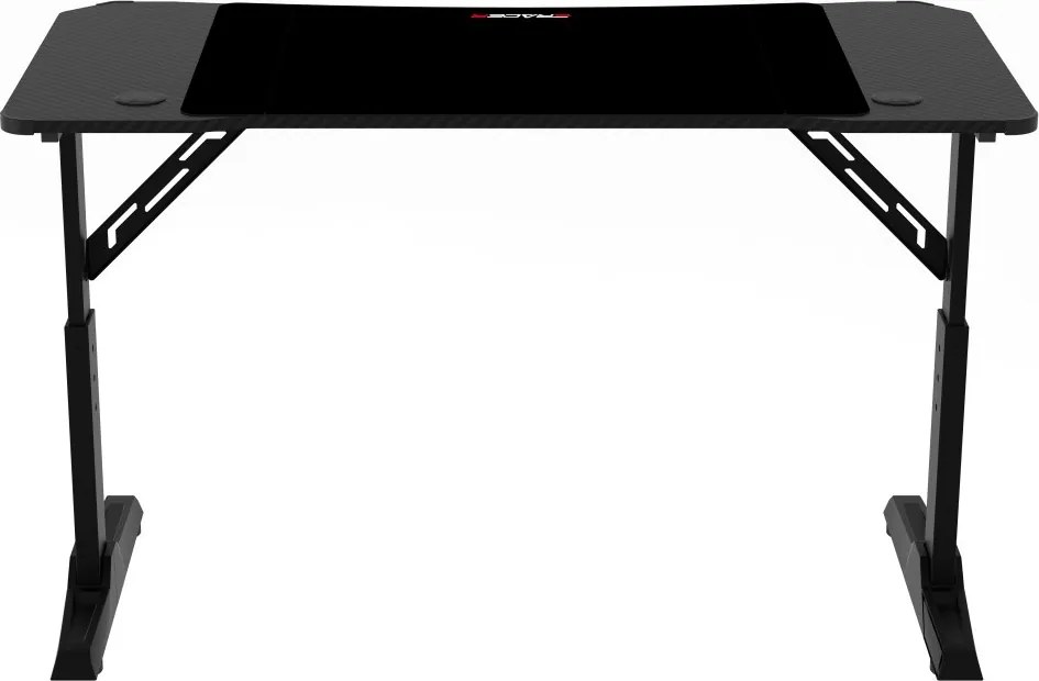 Výškově nastavitelný herní stůl ERACER H1212 — 120x60 cm, kov, melamin, černá, RGB podsvícení