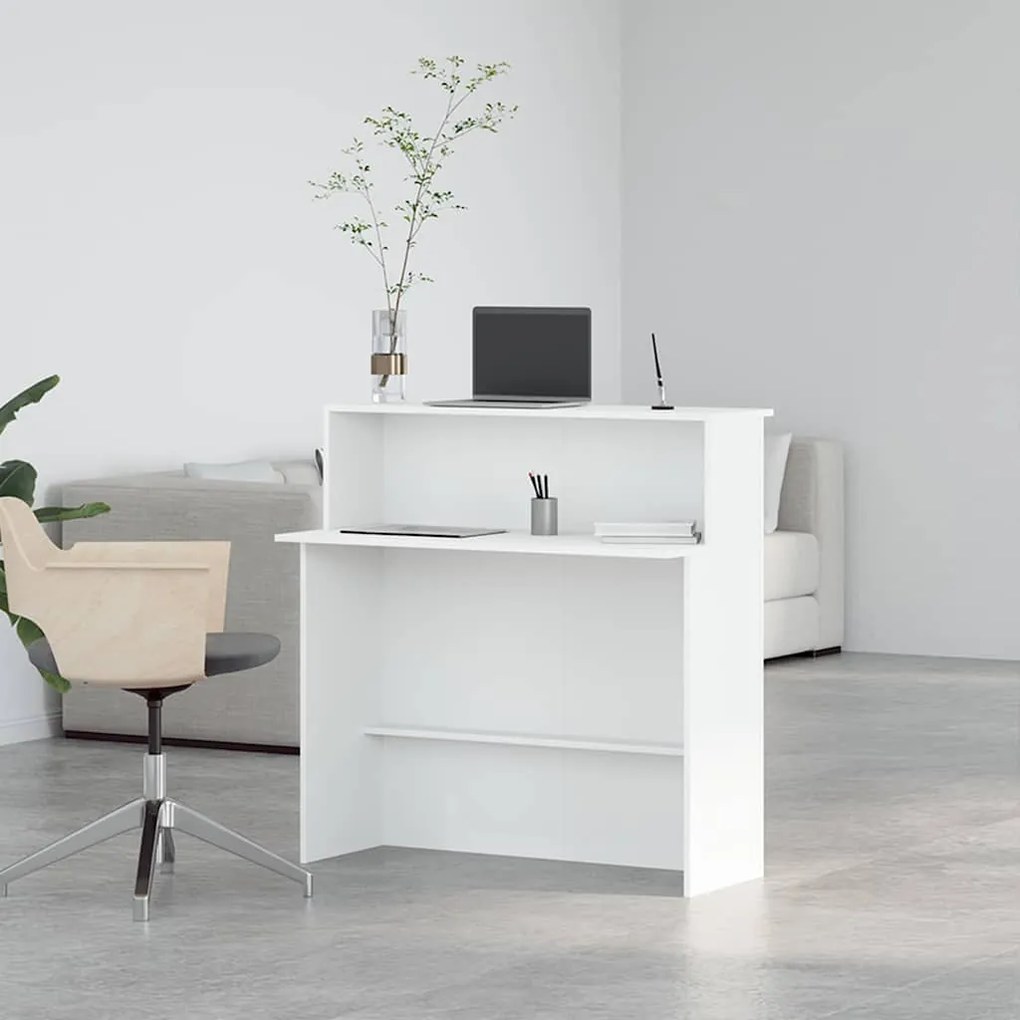 Recepční Stůl Bílý 100X50X103,5 Cm Kompozitní Dřevo