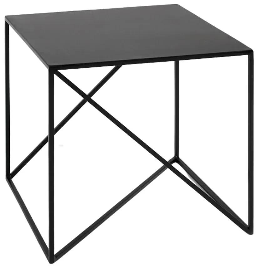 OnaDnes -20% Nordic Design Černý kovový konferenční stolek Mountain 50 x 50 cm