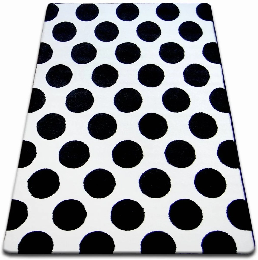 Kusový koberec SKETCH Dot bílo-černý 160x220