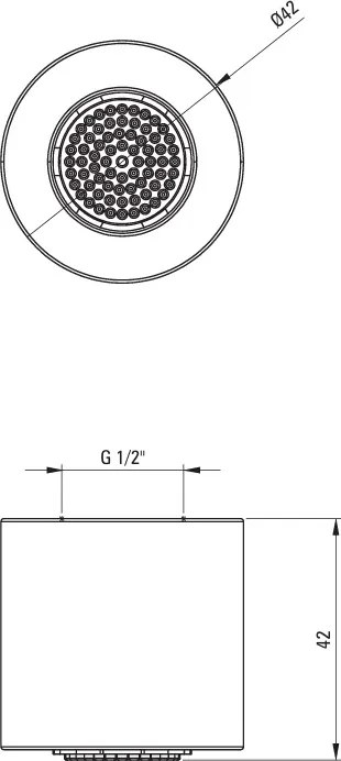 Deante Fixed shower head, 1-function