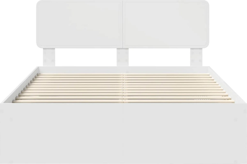 Rám postele s čelo Bílá 150 x 200 cm Masivní borové dřevo 3412060