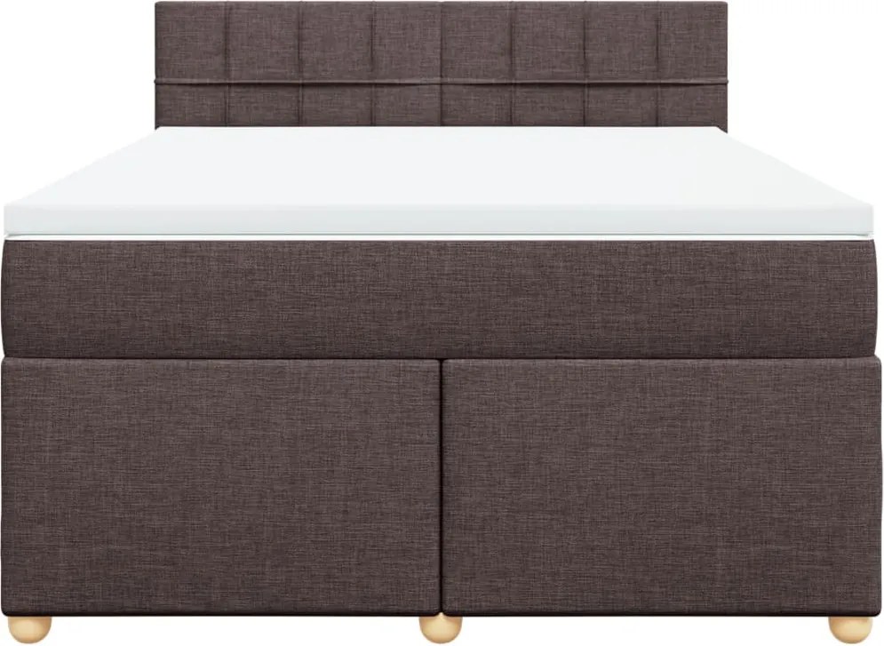 Box spring postel s matrací tmavě hnědá 140x190 cm textil 3288978