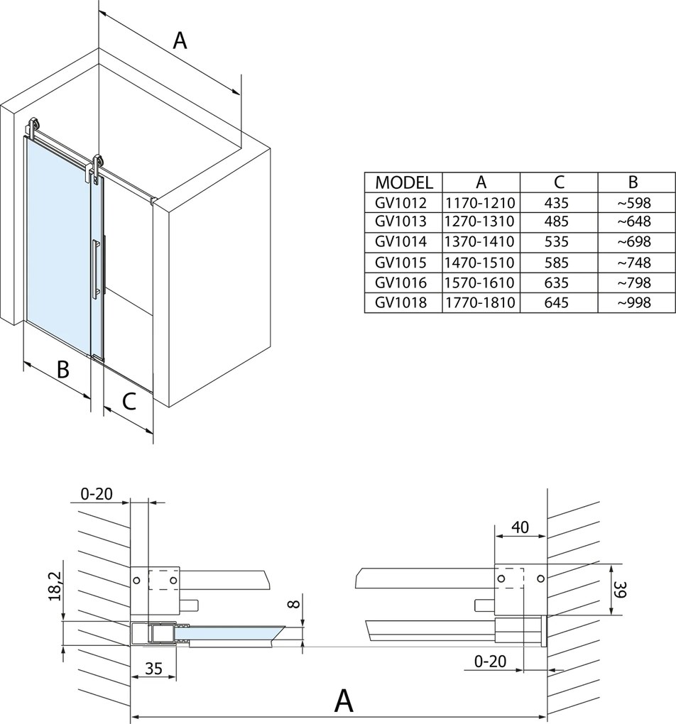 Gelco, VOLCANO sprchové dveře 1500 mm, čiré sklo, GV1015