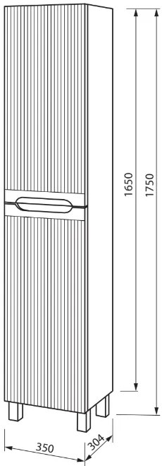 Lavedo Aria Mokko UNI 35 vysoká skříňka do koupelny Orientace: Levá