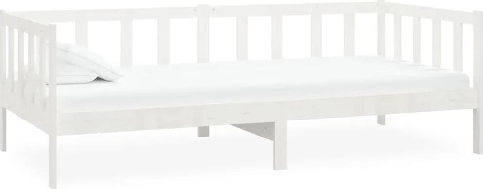 vidaXL Válenda s matrací 90 x 200 cm masivní borové dřevo [3083625] Barva: Bílá