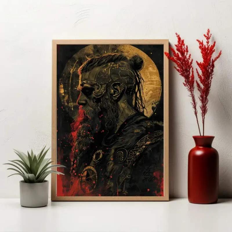 Plakát - Viking u ohně