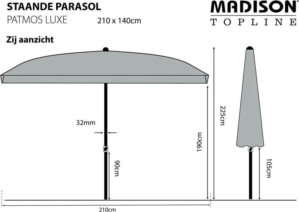 Madison Slunečník Patmos Luxe obdélníkový 210x140 cm šalvějově [423698] Barva: taupe