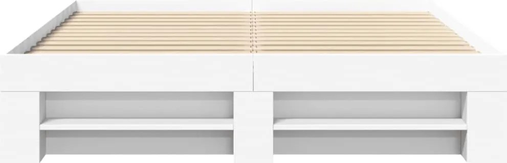 Rám postele bez matrace bílý 160x200cm Dřevěné konstrukce 3295457