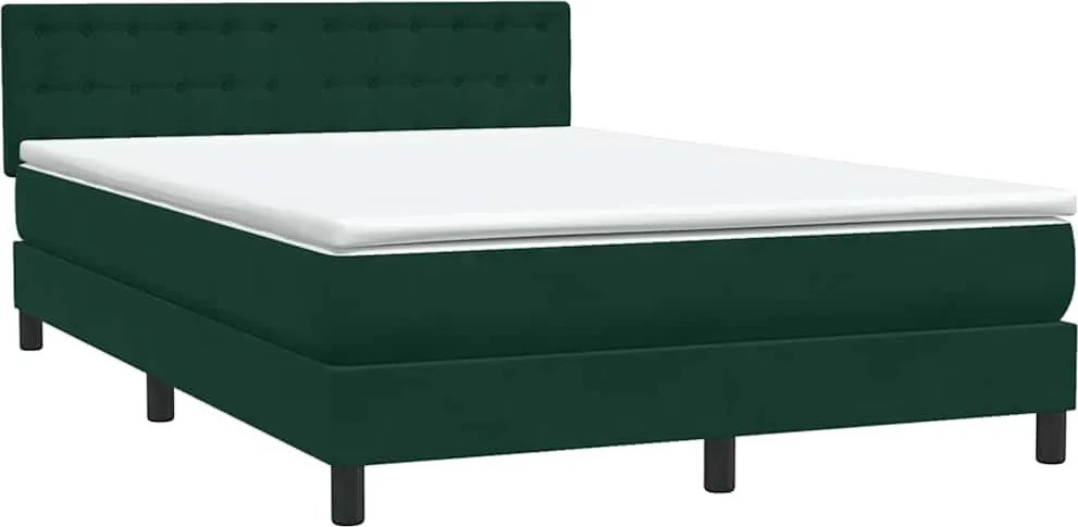 Box spring postel s matrací tmavě zelená 160x220 cm samet 3316650