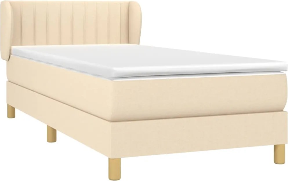 Box spring postel s matrací krémová 80 x 200 cm textil 3126922