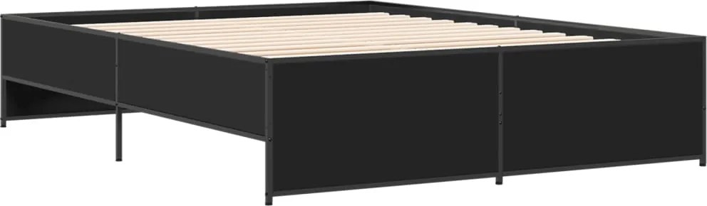 Rám postele černý 160 x 200 cm kompozitní dřevo a kov 3279877