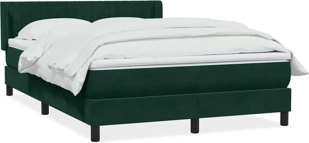 Box spring postel s matrací tmavě zelená 160x220 cm samet 3318330