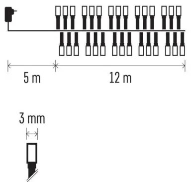 LED Vánoční venkovní řetěz 600xLED/17m IP44 studená bílá