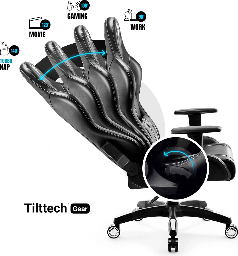 Herní křeslo z eko kůže King Size, černý-bílý: Diablo X-One 2.0