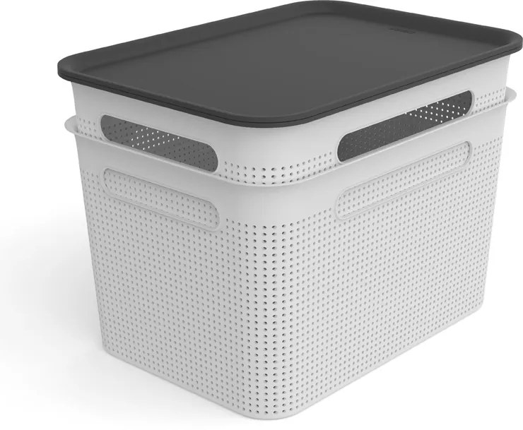 Rotho Úložný box s madly BRISEN 16l, 36x26,2x21cm, černý