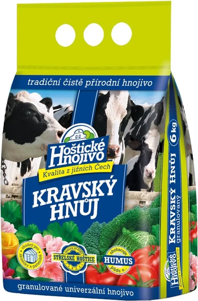 Hoštické hnojivo Kravský hnůj granulovaný 6 kg