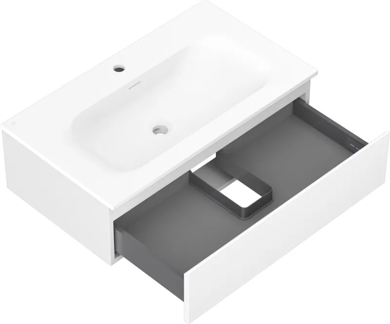 Mexen Orio, koupelnová skříňka 80 cm s umyvadlem Vela, 1 zásuvka, bílá matná, 91A10-08023-1-BF01-W23M01