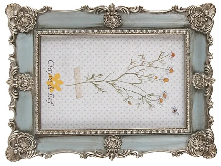 Modro-stříbrný fotorámeček Francisca – 10x15 cm