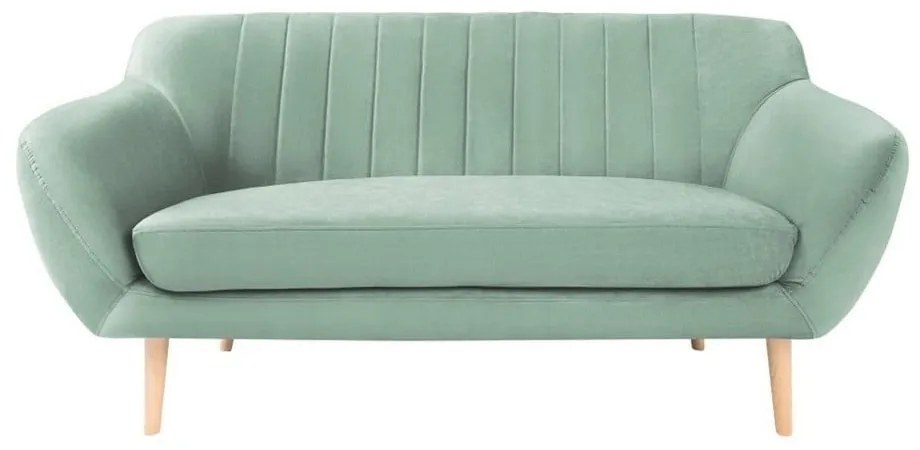 Mentolově zelená sametová pohovka Mazzini Sofas Sardaigne, 158 cm