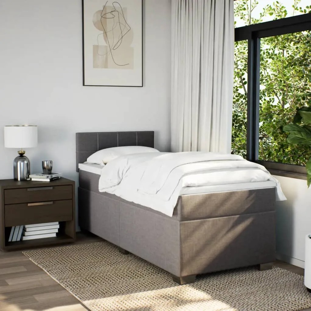 Box spring postel s matrací taupe 90x200 cm textil 3288075
