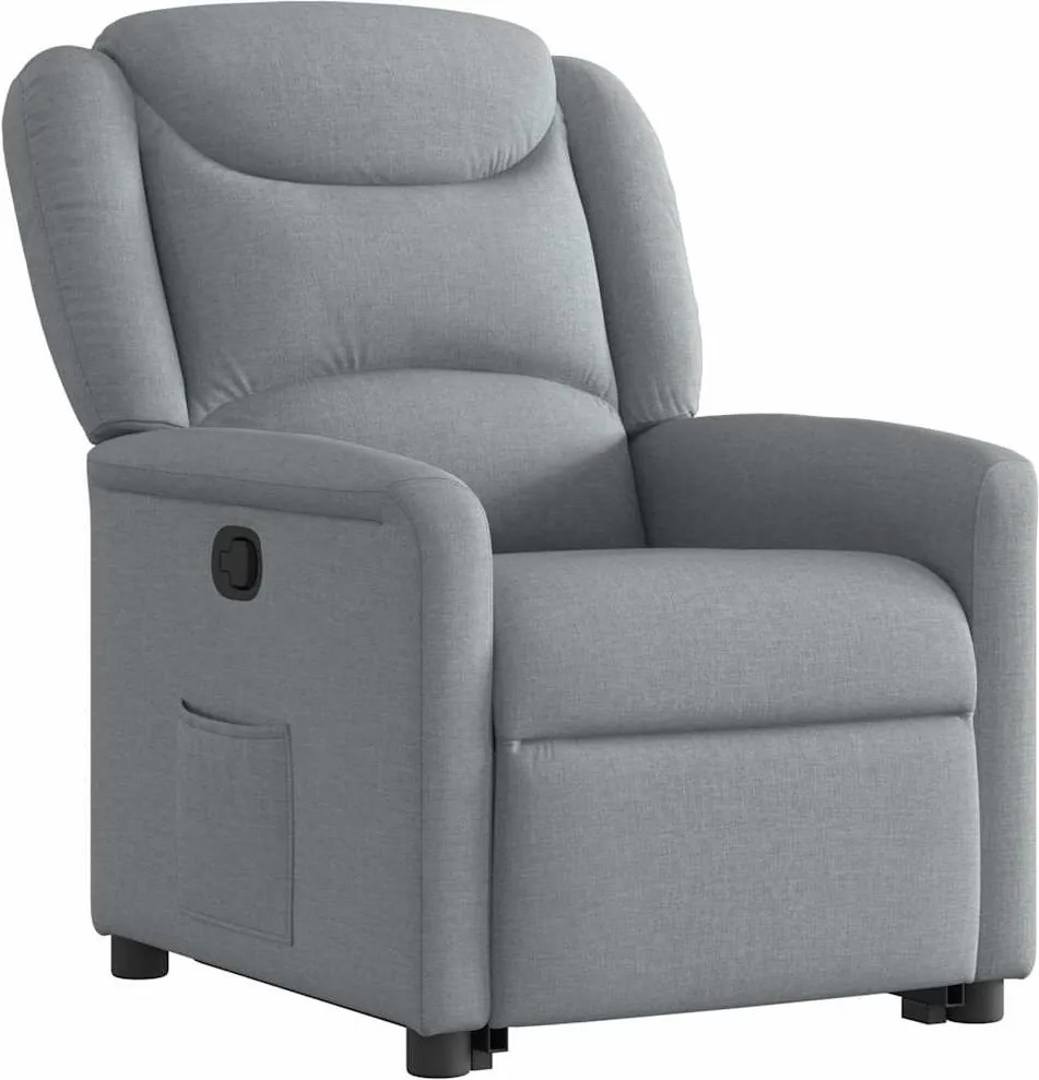 Zvedací polohovací křeslo světle šedé textil 3303194
