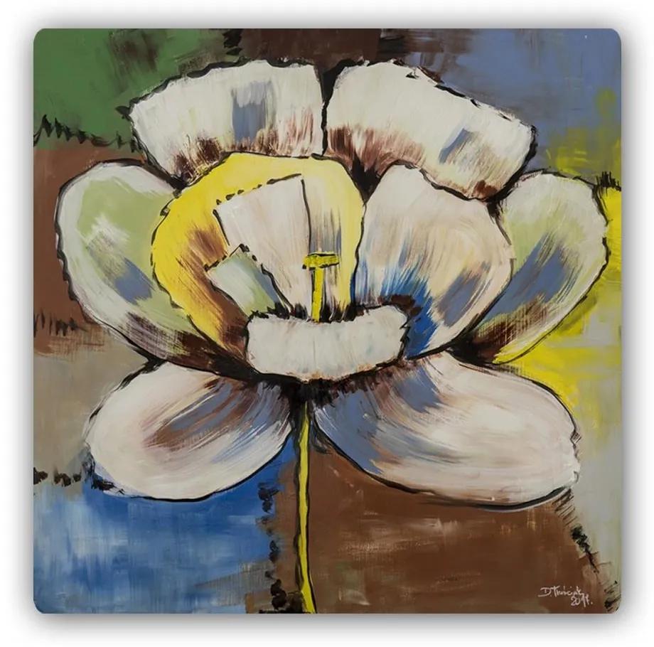 CARO Kovový obraz - Big Flower 50x50 cm