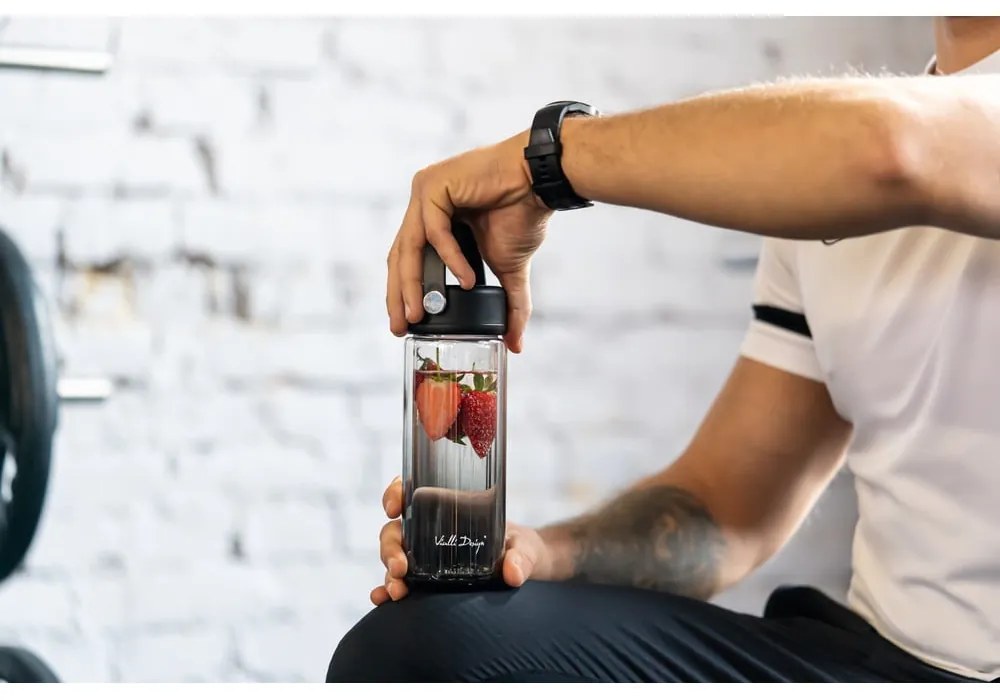 Černá skleněná lahev 350 ml Fuori – Vialli Design