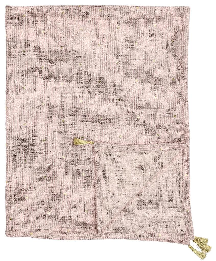 Bloomingville Dětská deka Rose Gold 110x80 cm, růžová barva, textil