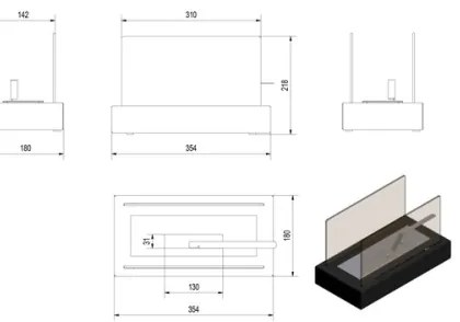 Kratki GALINA/TUV - BIO krb GALINA 21,8x35,4 cm 1kW černá