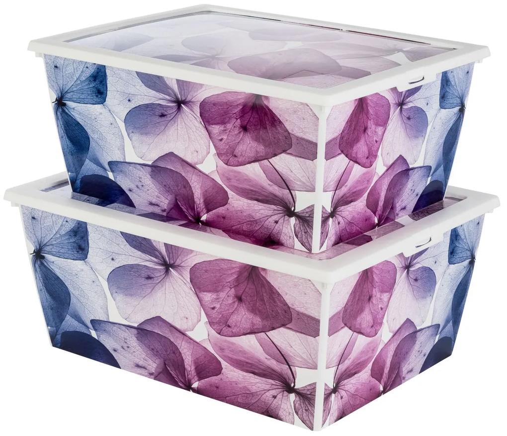 CASSETTI® Sada úložných boxů, 2dílná (lila fialová), Barva: lila - 4056232526340