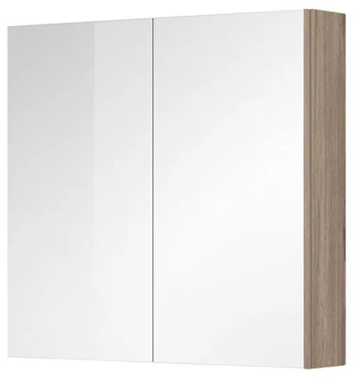 Mereo Mereo, Aira, koupelnová galerka 60 cm nebo 80 cm, zrcadlová skříňka, 2x dveře, dub Kronberg, CN717GD