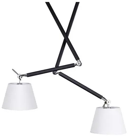 Industriální lustr Zyta 2S černá/stříbrná