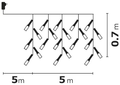 Vánoční osvětlení EMOS D4CW02 ZY1906 LED řetěz krápníky 5m teplá bílá ovladač programy