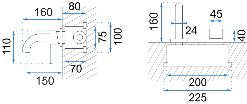 Podomítková umyvadlová baterie REA LUNGO BOX systém bílá mat