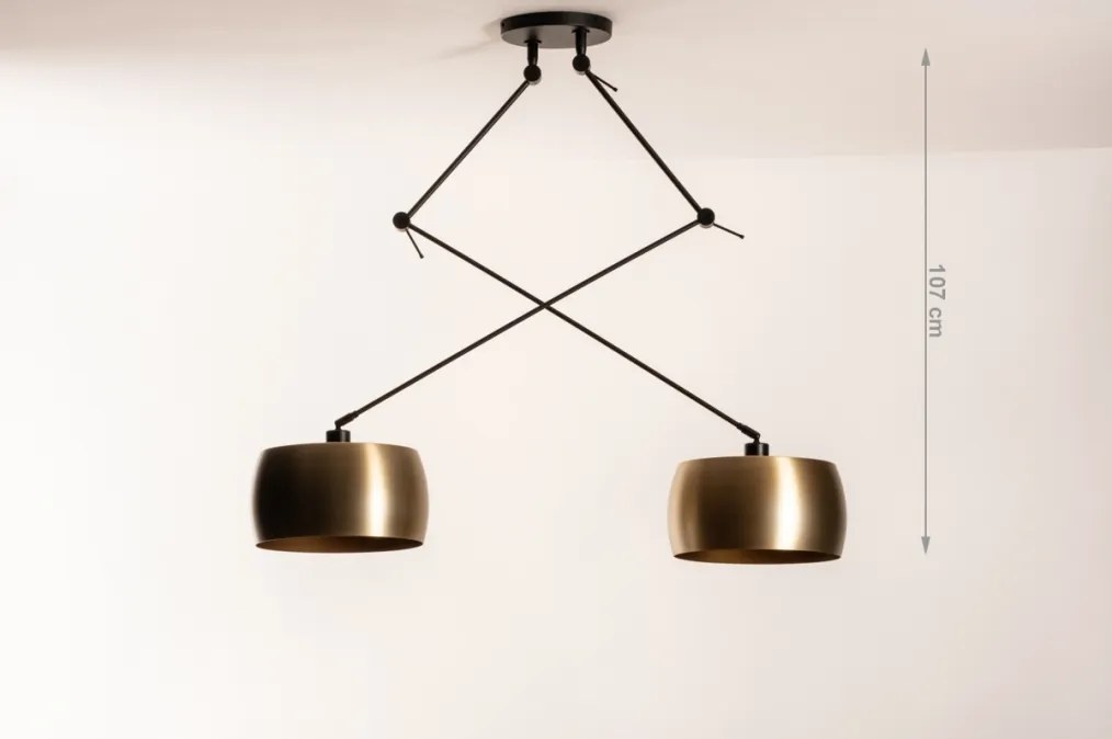Závěsné designové svítidlo nad stůl Snap Light Duo Bond Gold and Black