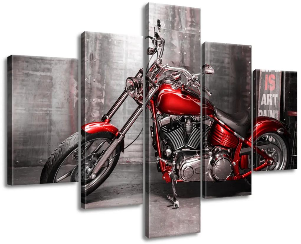 Gario 5 dílný obraz na plátně Vyblýskaná motorka Velikost: 100 x 70 cm