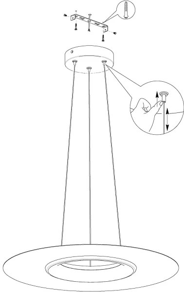 Eglo 99125 - LED RGB Stmívatelný lustr na lanku COMPO ROSSO-C LED/16W/230V