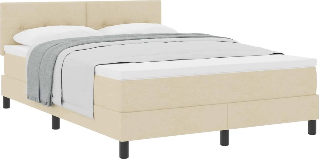 Postel s boxspringem s čelo Krémová 160 x 200 cm textil 3338704